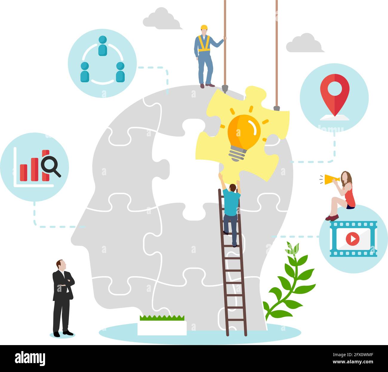 Business concept ( new idea, imagination, inspiration ) vector ...