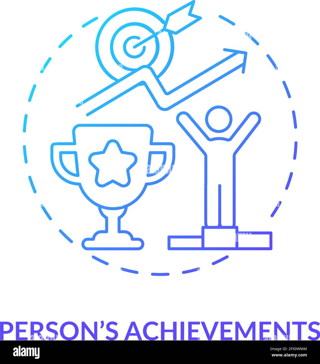 Person achievements navy gradient concept icon Stock Vector Image & Art ...
