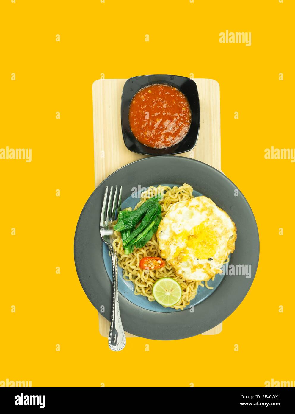 Indonesian Mie Goreng or Fried Noodle with egg traditional Indonesian ...