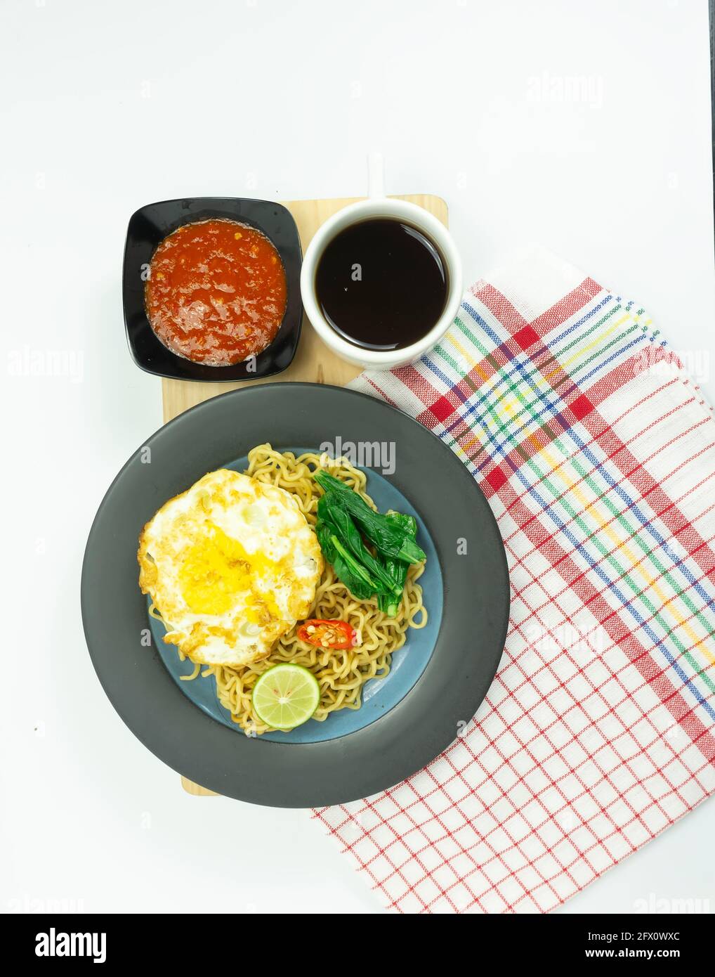Indonesian Mie Goreng or Fried Noodle with egg traditional Indonesian ...