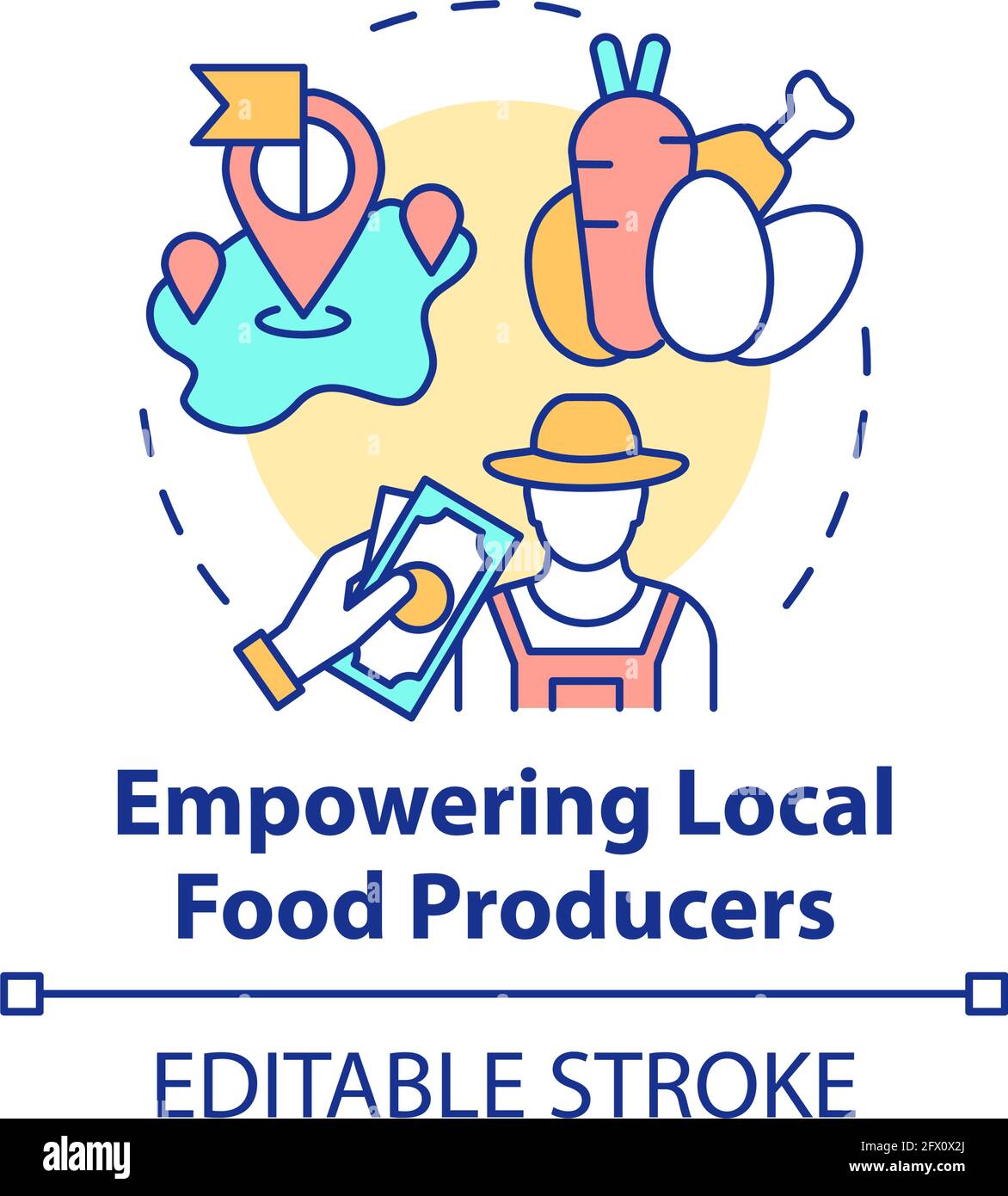Empowering local food producers concept icon Stock Vector Image & Art ...