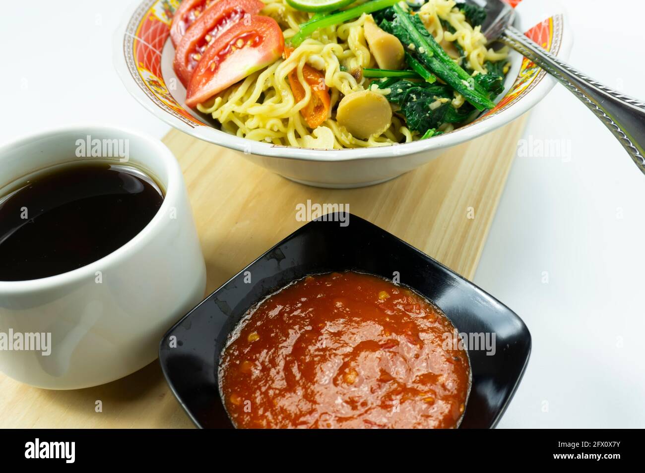Indonesian Mie Goreng or Fried Noodle with egg traditional Indonesian ...