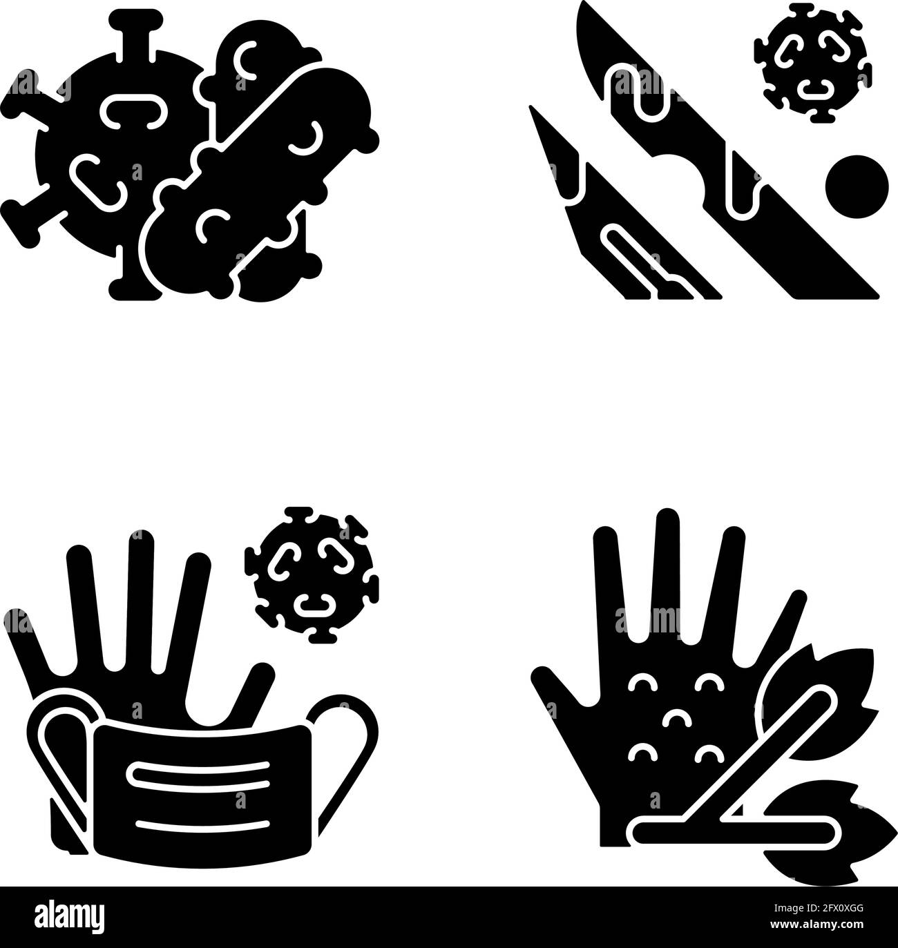 Infectious bio waste black glyph icons set on white space Stock Vector ...