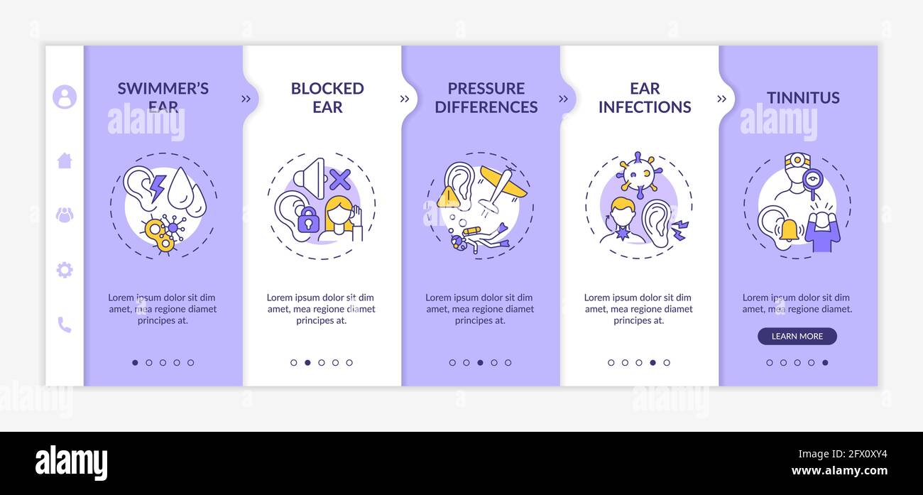 Common ear conditions onboarding vector template Stock Vector Image & Art - Alamy