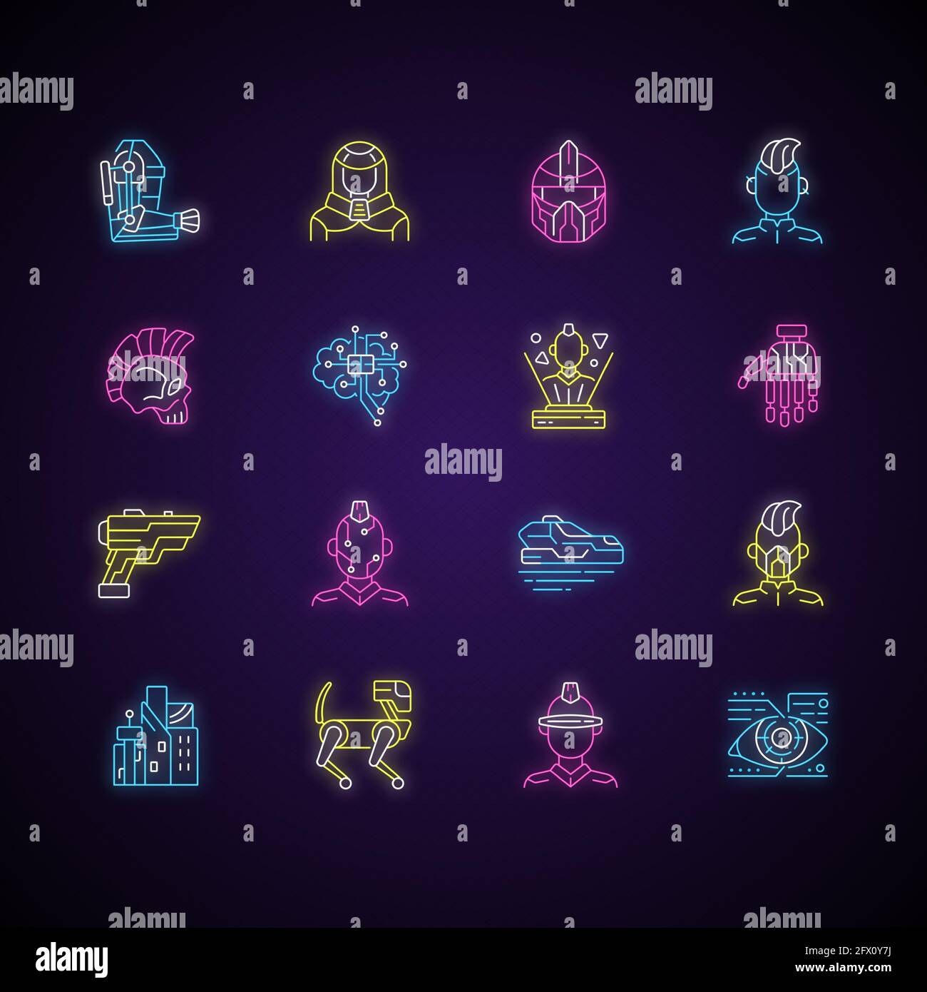 Sci fi cyberpunk tech Stock Vector Images - Alamy