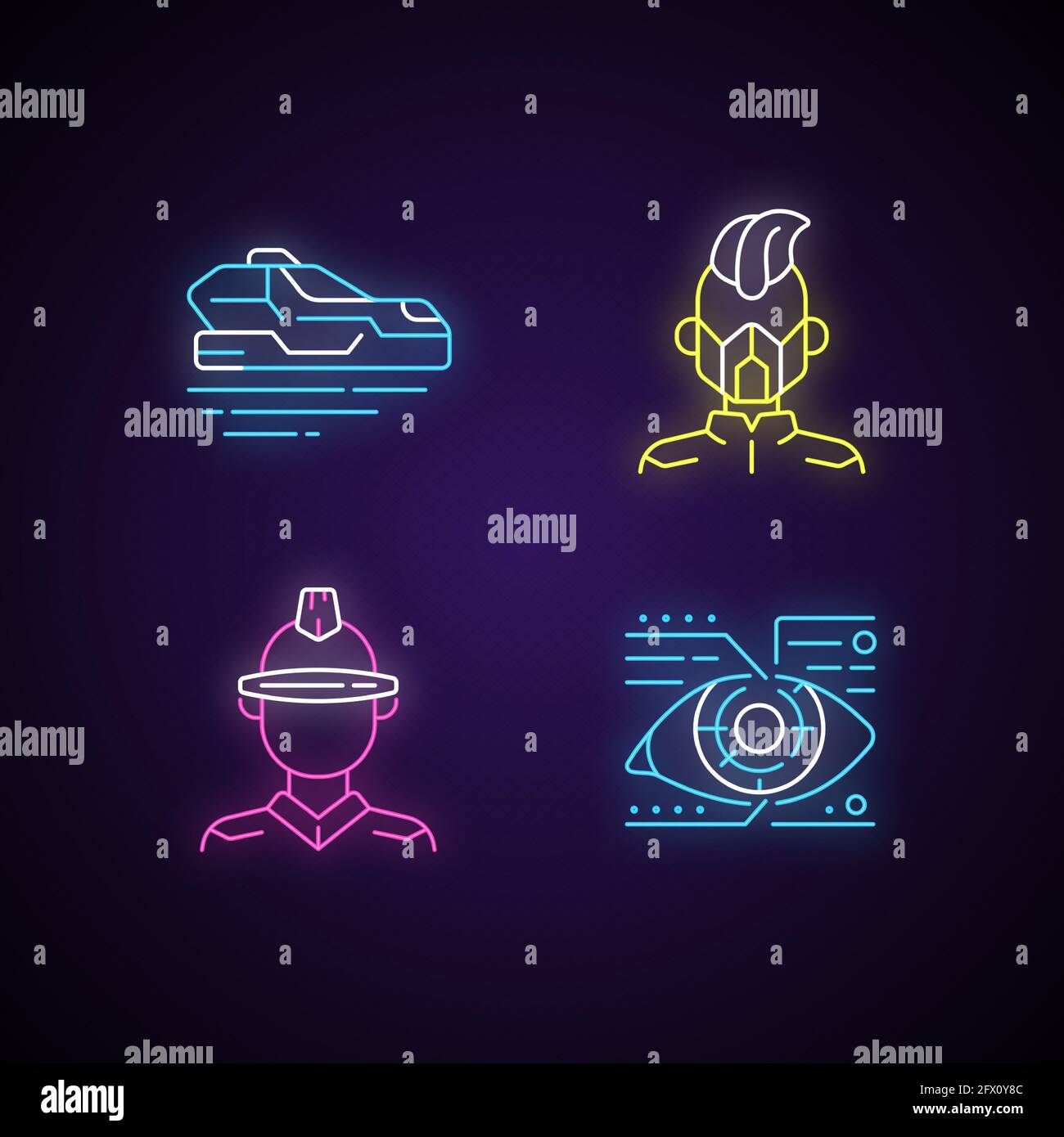Sci fi neon game Stock Vector Images - Alamy