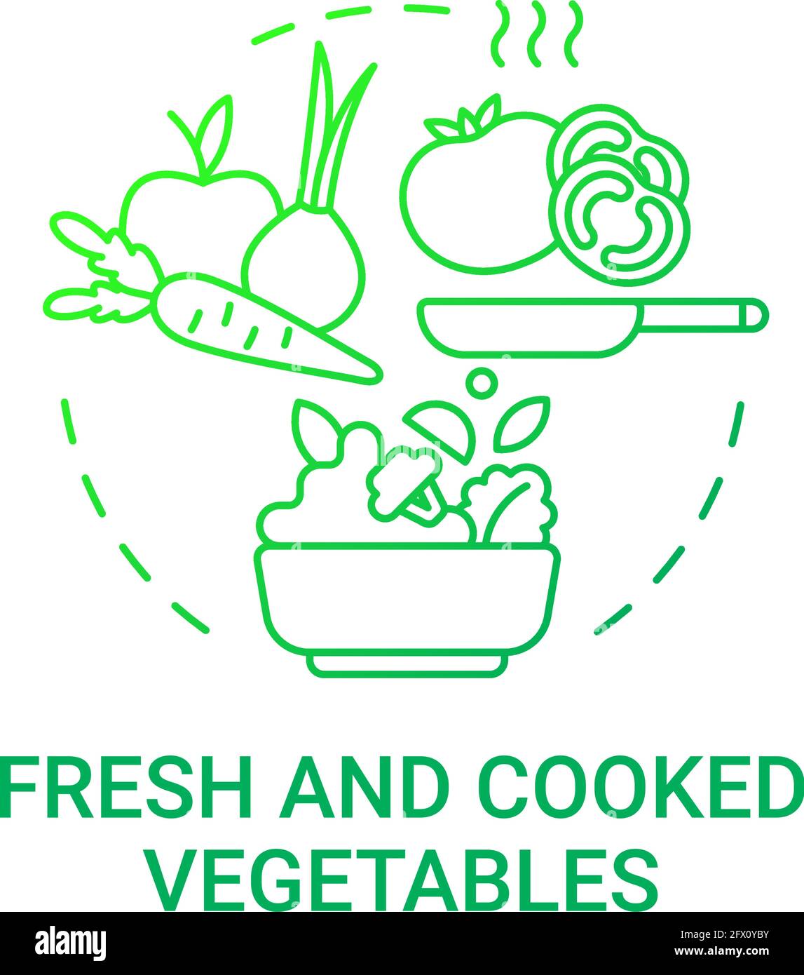 Fresh and cooked vegetables concept icon Stock Vector Image & Art - Alamy
