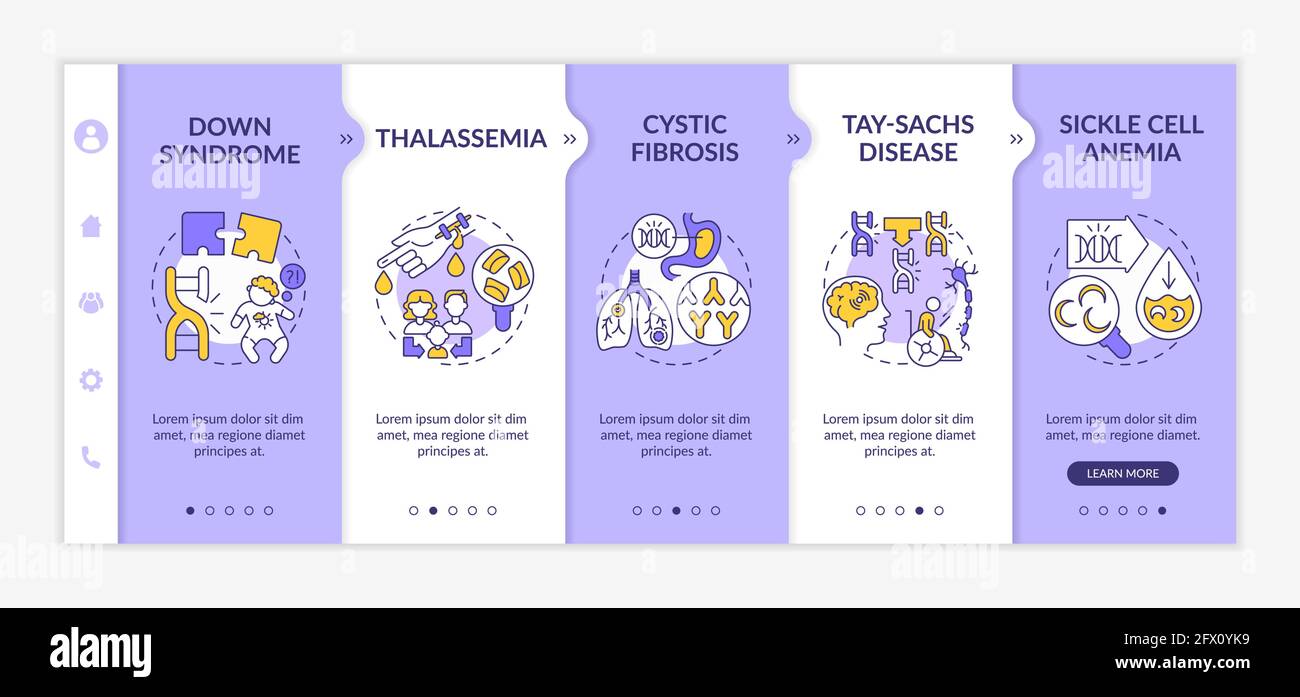 Common Genetic Diseases Onboarding Vector Template Stock Vector Image And Art Alamy