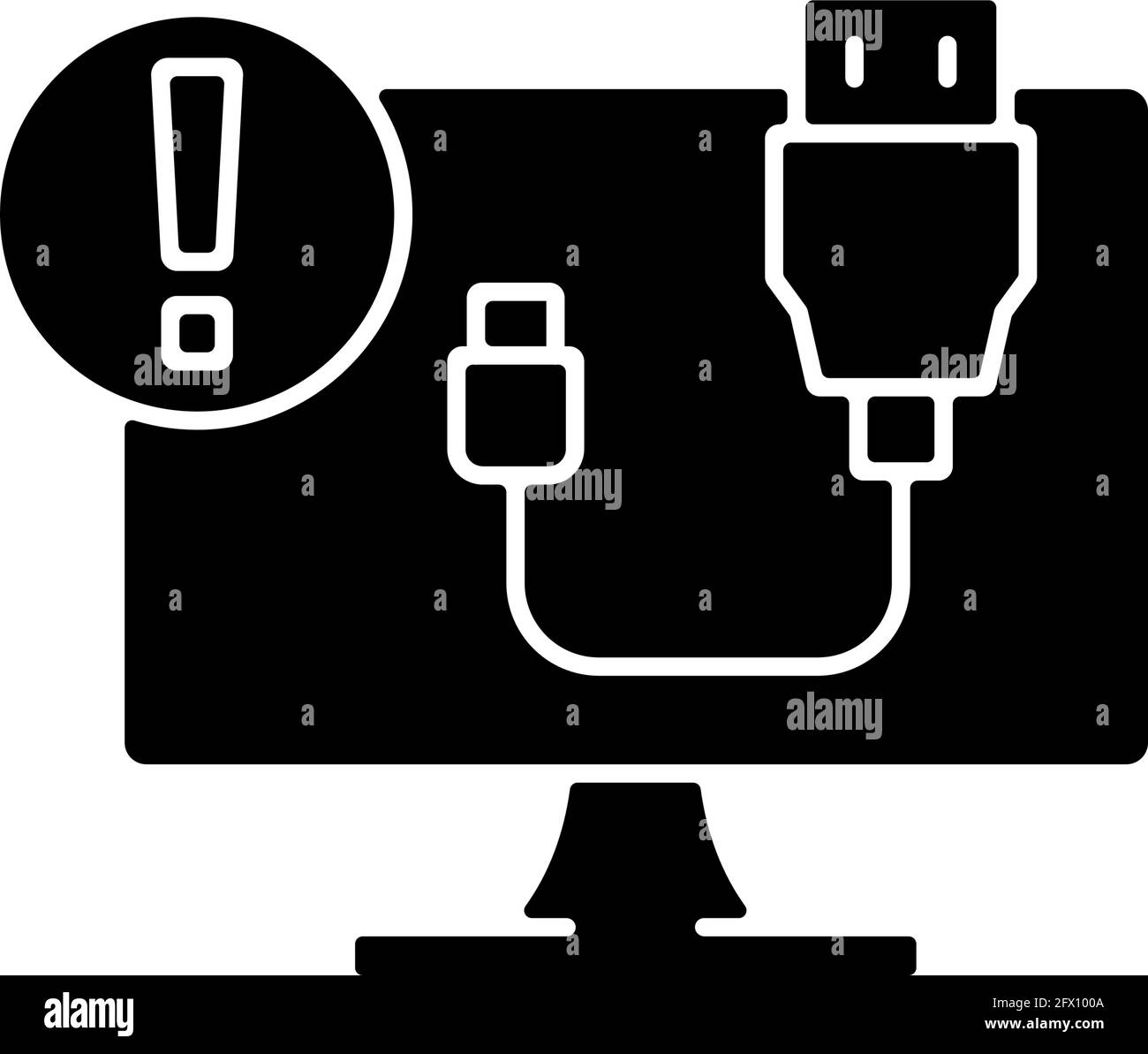 USB does not work black glyph icon Stock Vector Image & Art - Alamy