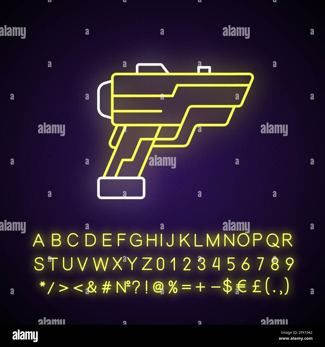 Laser weapon neon light icon Stock Vector Image & Art - Alamy