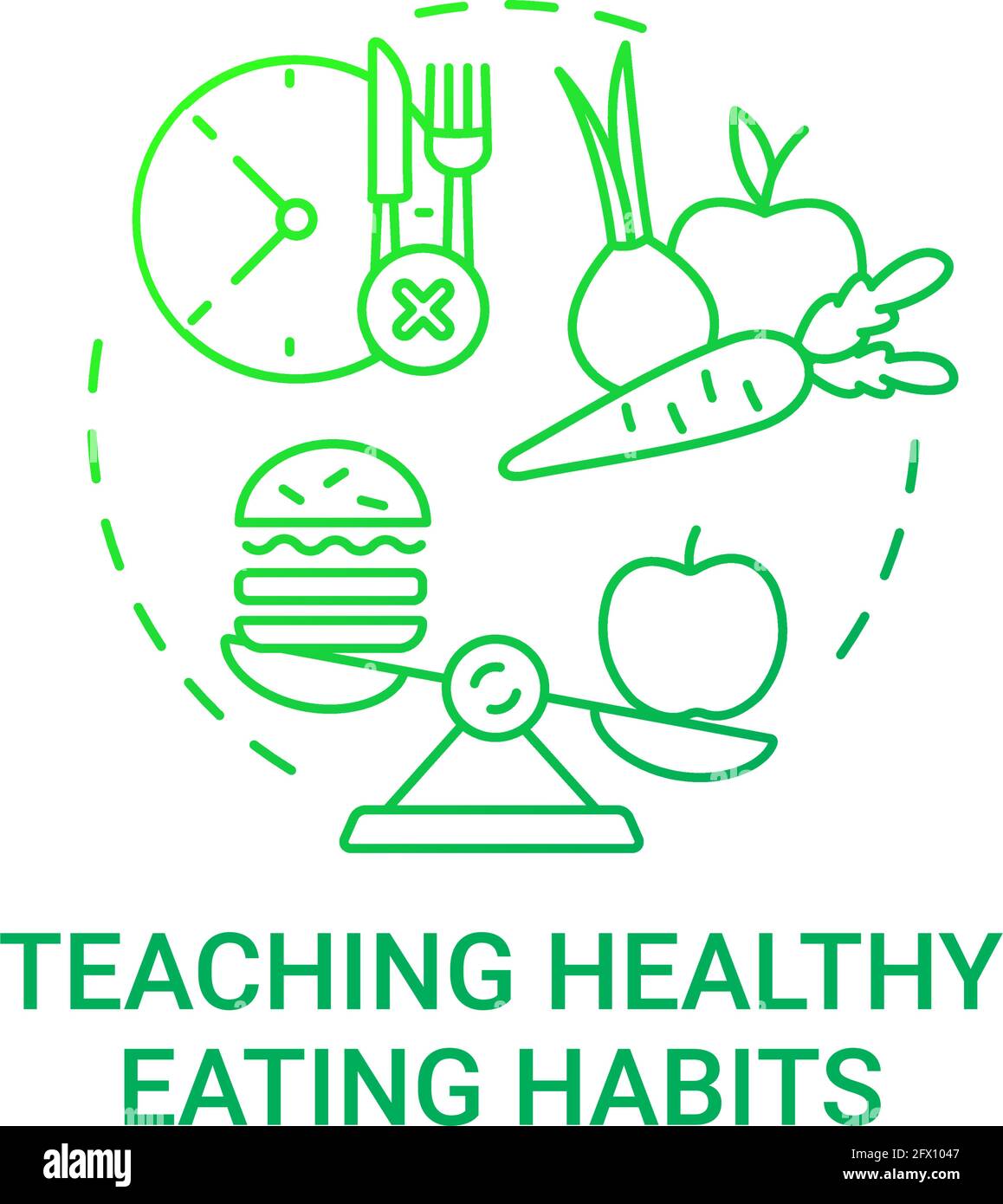 Teaching healthy eating habits concept icon Stock Vector Image & Art ...