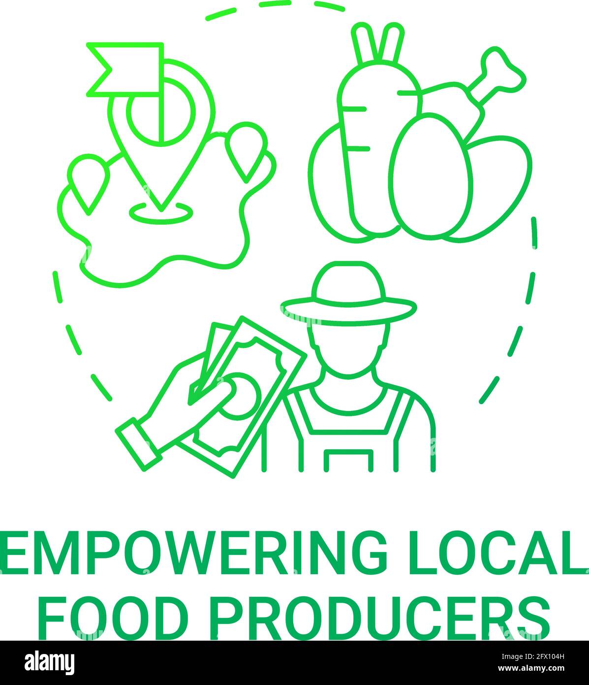 Empowering local food producers concept icon Stock Vector Image & Art ...