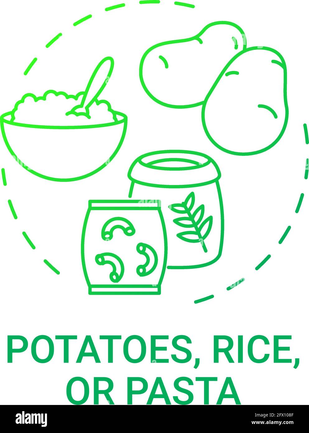 Potatoes, rice or pasta concept icon Stock Vector Image & Art - Alamy