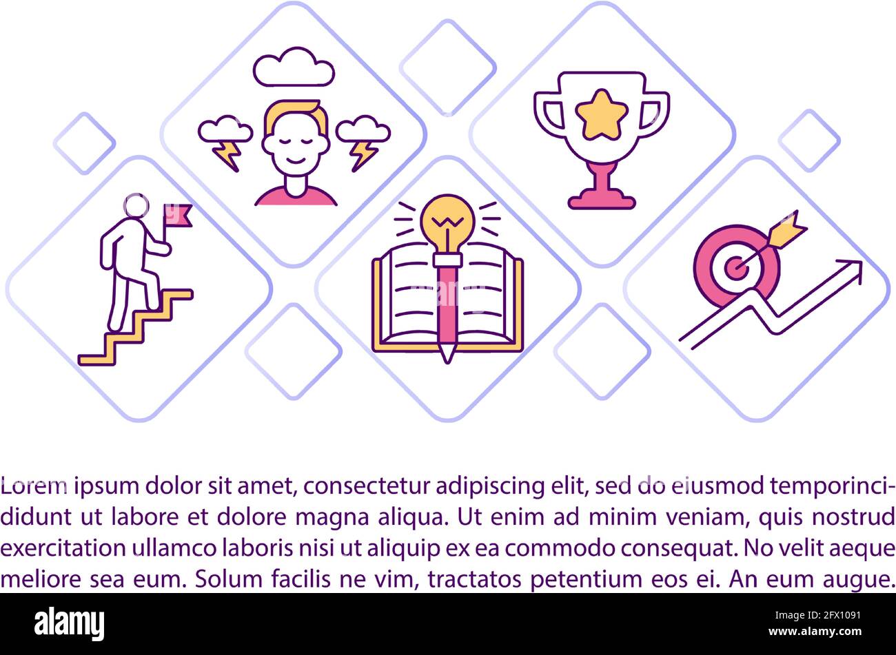 Influencer development concept line icons with text Stock Vector Image ...