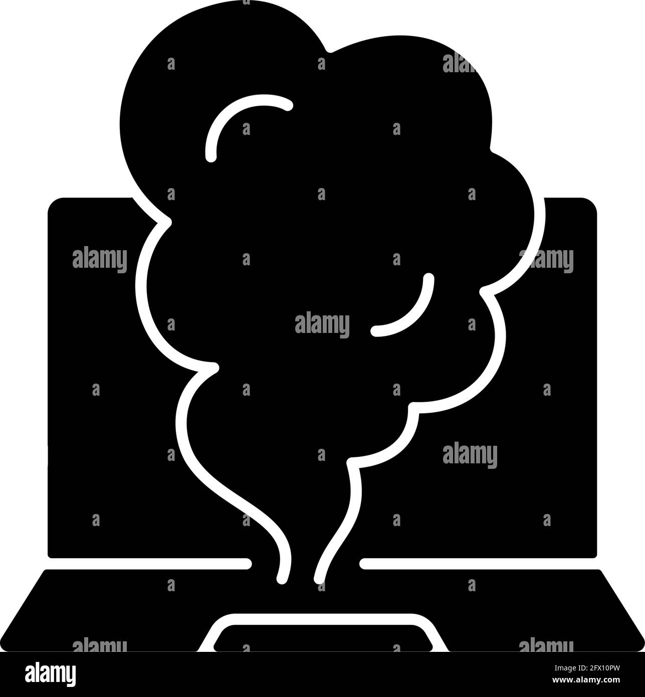 Smoking computer black glyph icon Stock Vector Image & Art - Alamy