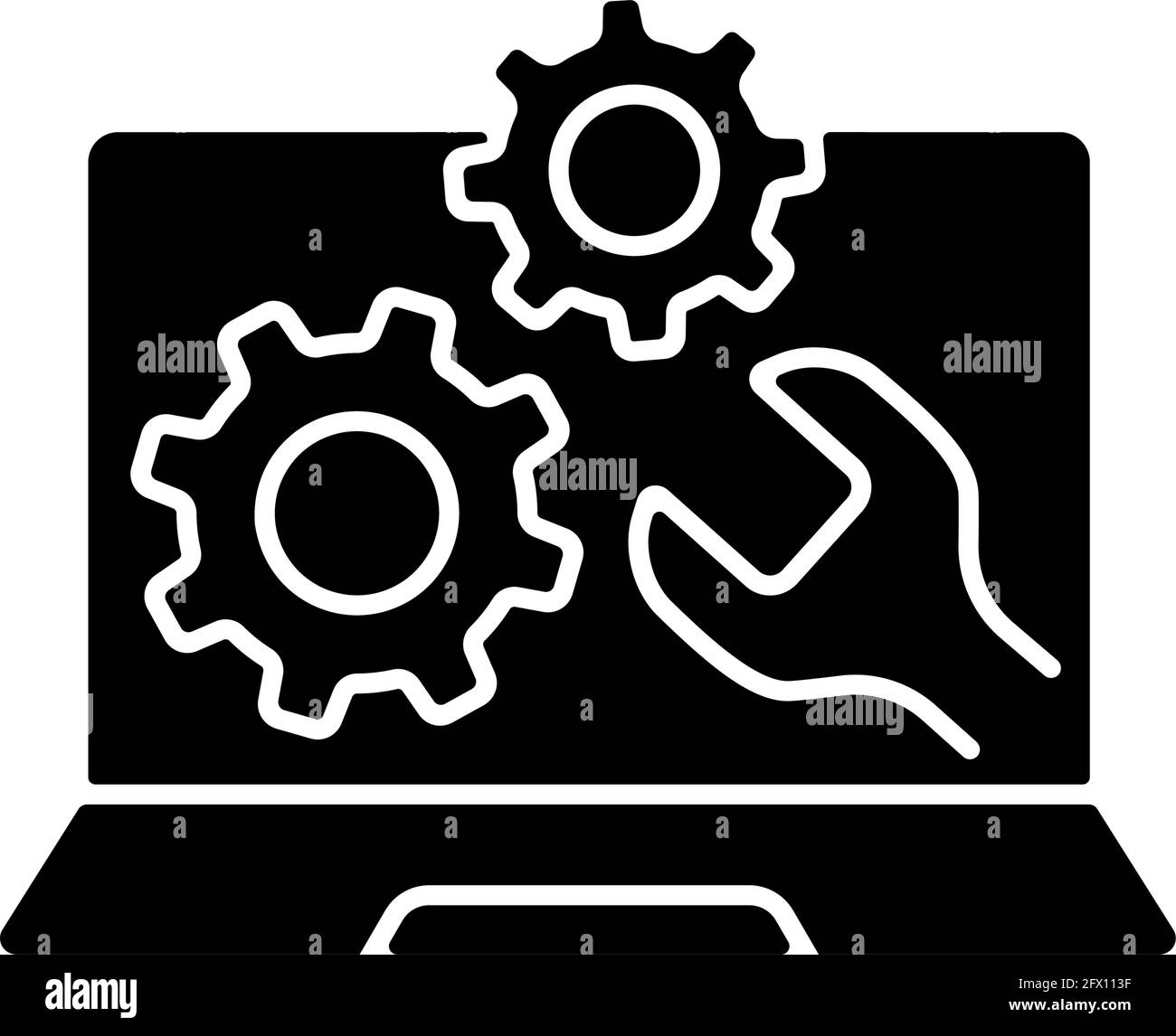 Computer diagnostics repair icon Black and White Stock Photos & Images ...