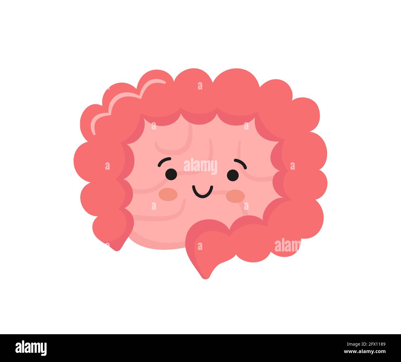 Happy kawaii character of small and large intestine. Human body ...