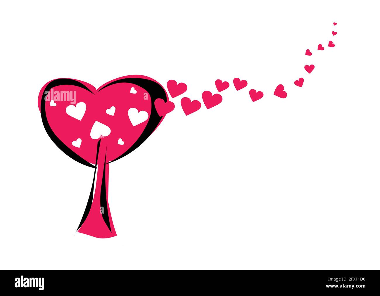 Pink hearts vector hi-res stock photography and images - Alamy