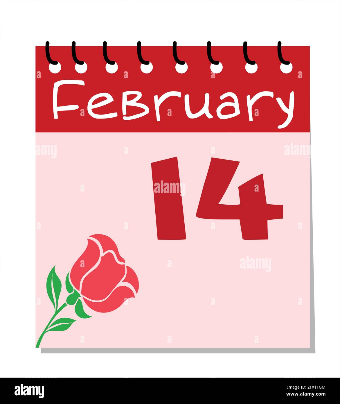 February calendar valentine day Stock Vector Images - Alamy