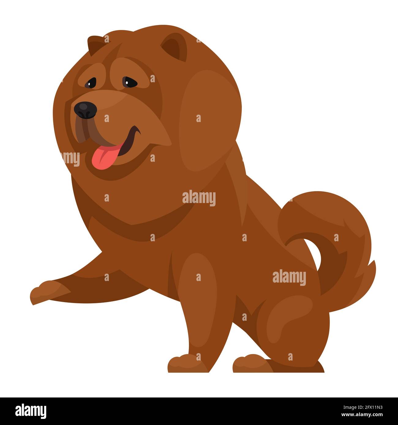 Chow Chow giving paw. Beautiful pet in cartoon style Stock Vector Image ...