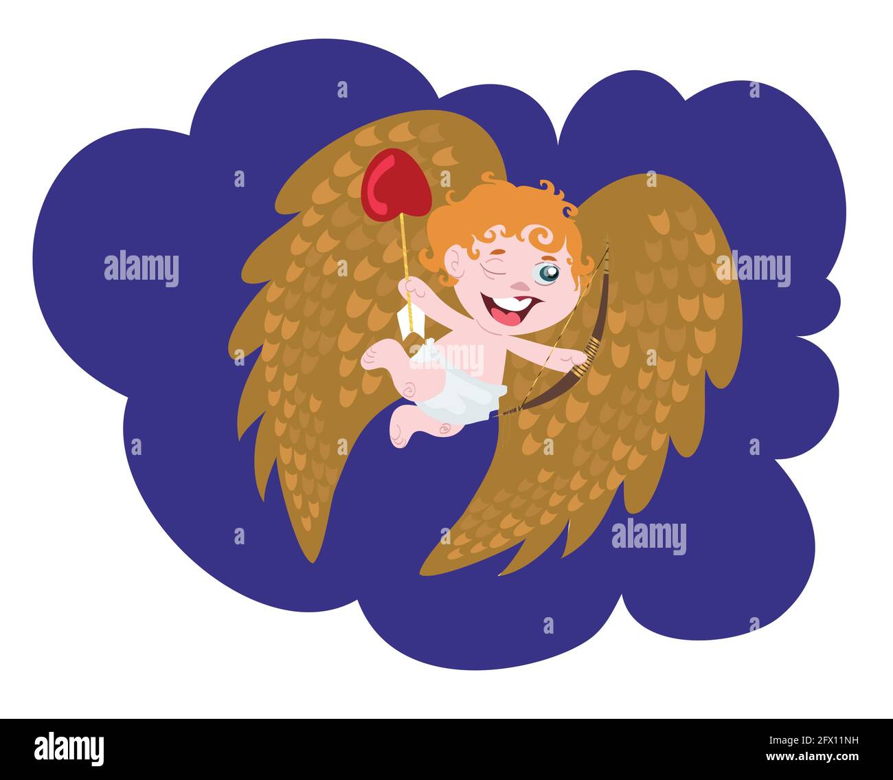 Cupid Valentines day clipart vector illustration Stock Vector Image ...