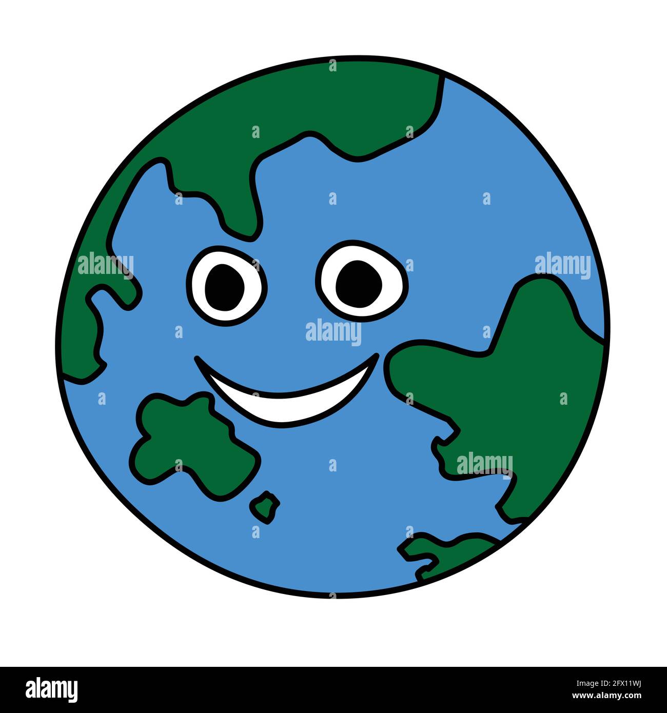 Cartoon earth vector isolated on white background Stock Vector Image ...