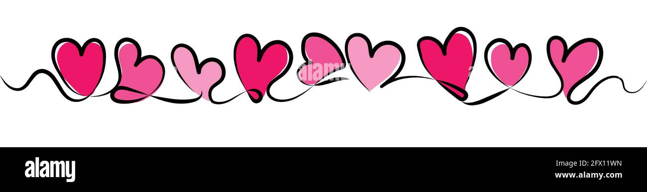 Hearts banner header vector illustration Stock Vector Image & Art - Alamy