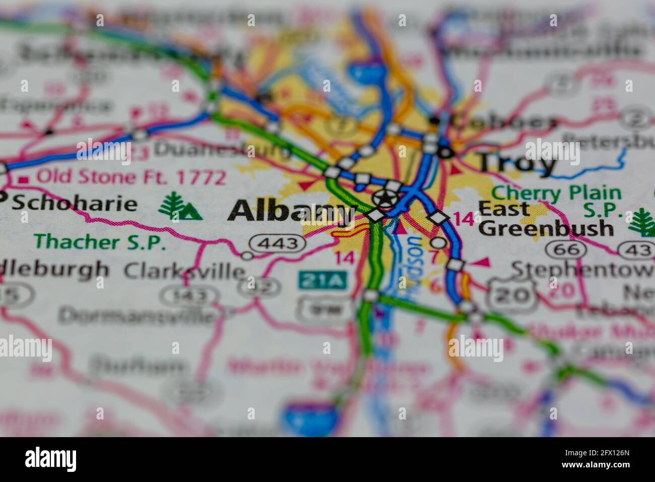 Albany New York USA Shown on a Geography map or road map Stock Photo ...