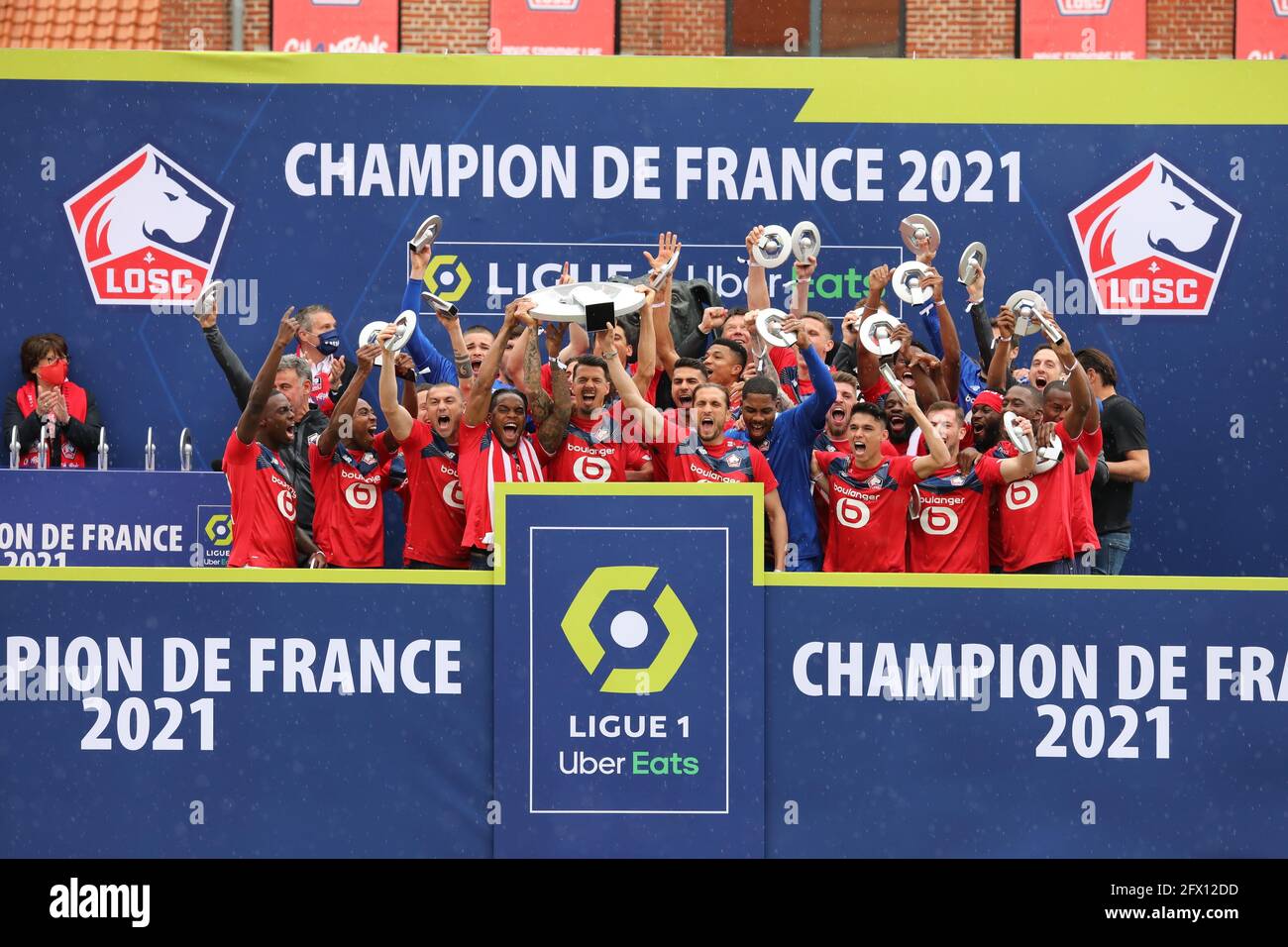 Celebration LOSC Lille the 2021 French Championship title on May 24 ...