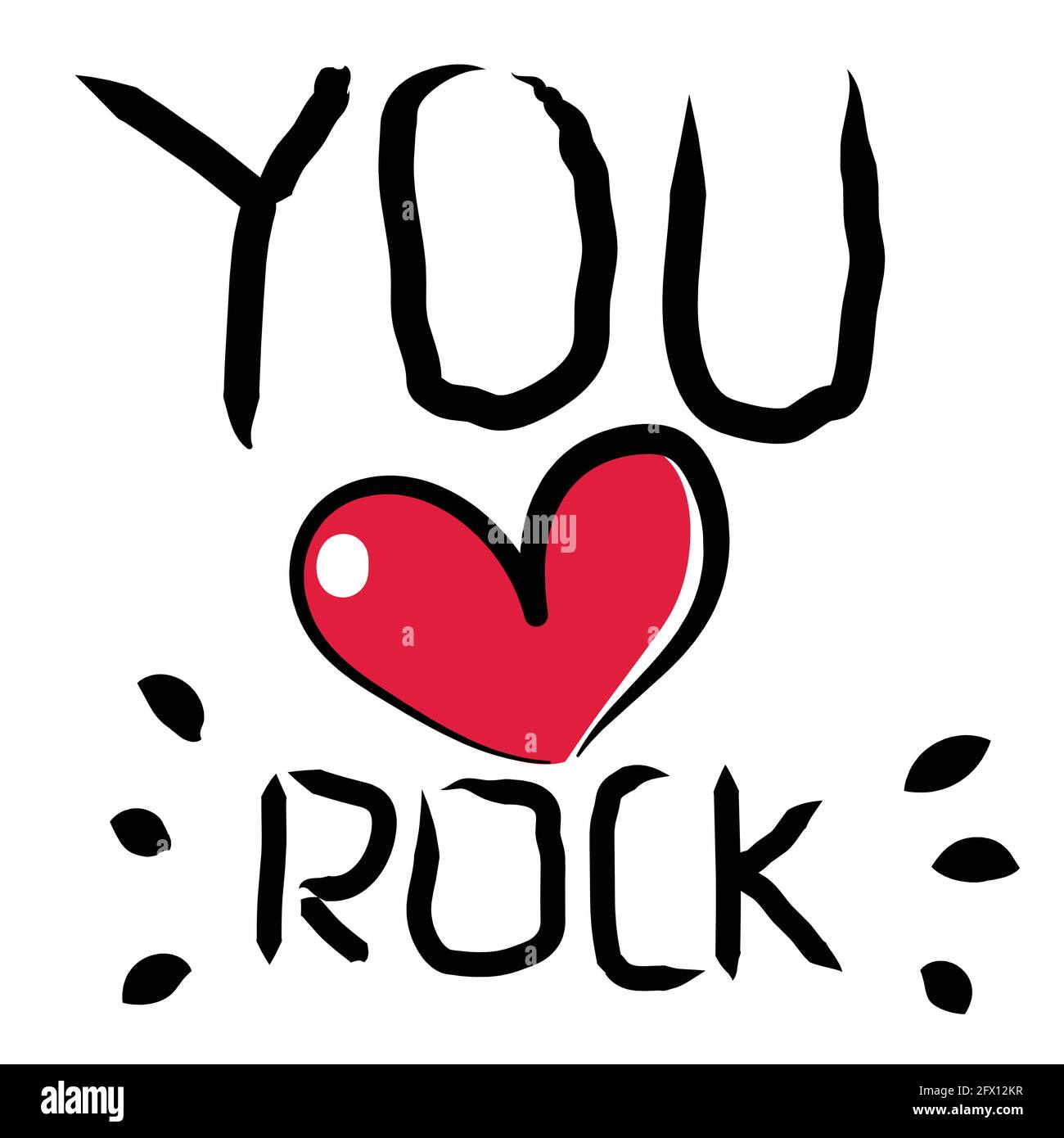 You rock valentine day poster vector illustration Stock Vector Image ...