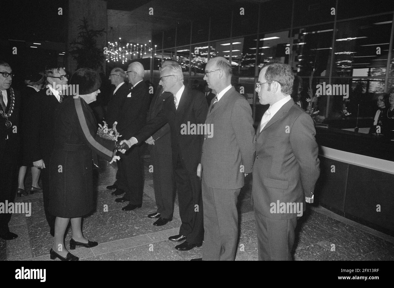 Queen Juliana opens new building Algemeen Burgelijk Pensioen Fonds in ...