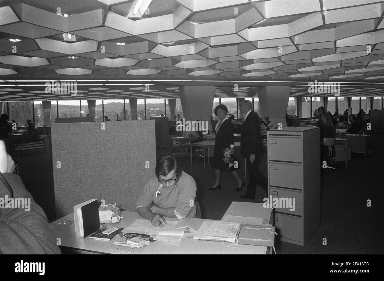 Queen Juliana opens new building Algemeen Burgelijk Pensioen Fonds in ...