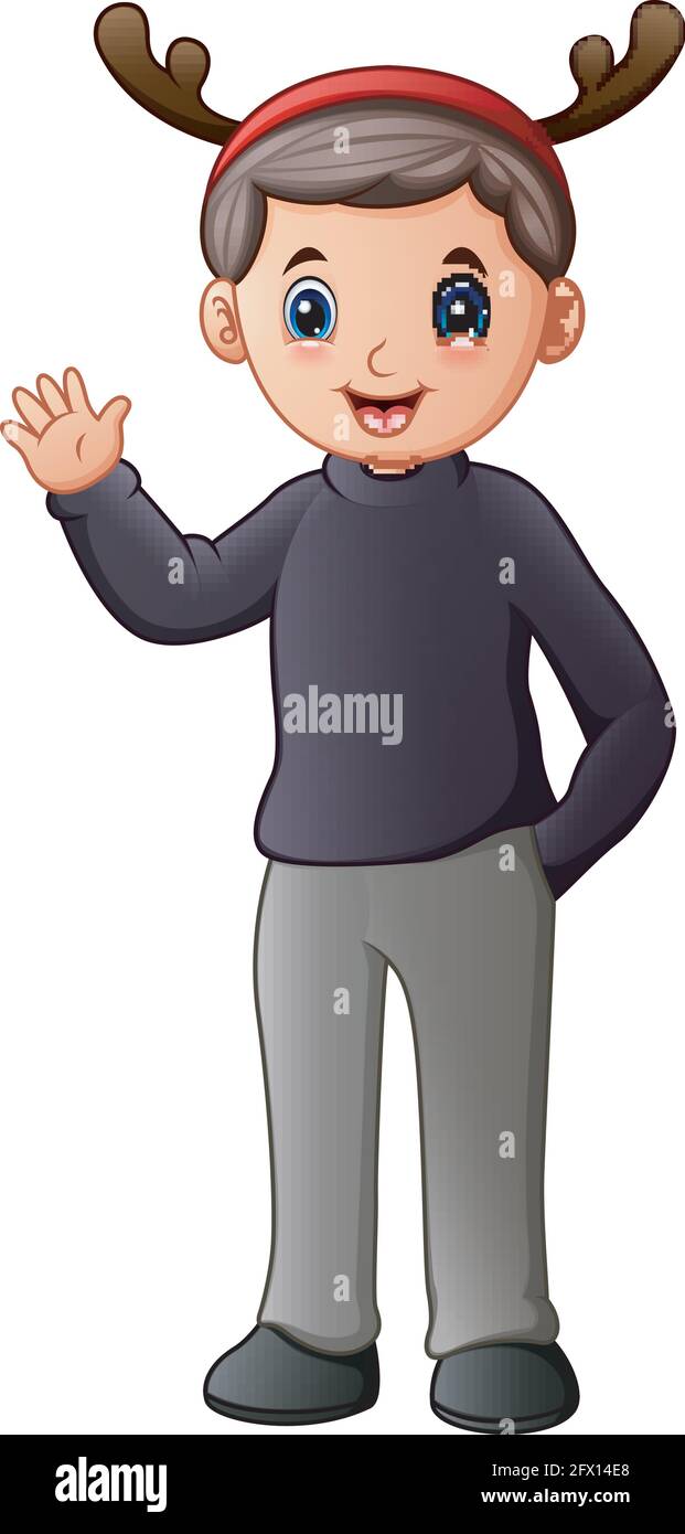 Christmas hat wearing male Stock Vector Images - Alamy