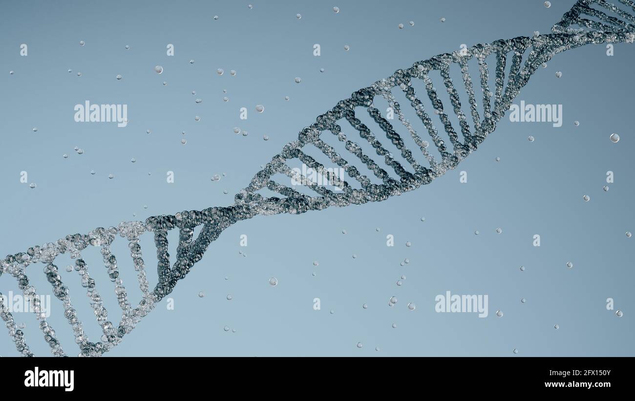 DNA molecular structure on blue background Stock Photo - Alamy