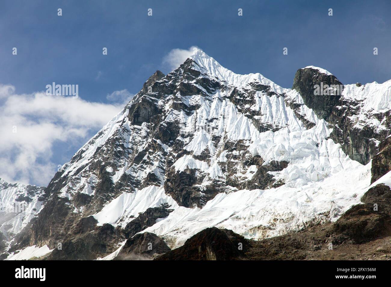Salkantay or Salcantay trek in the way to Machu Picchu, Cuzco area in ...