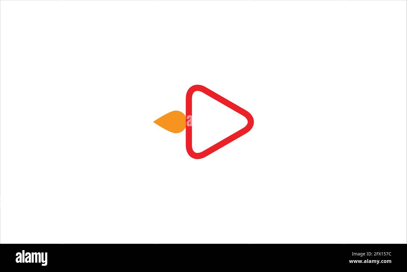 Play button icon logo vector illustration template in flat style Stock ...