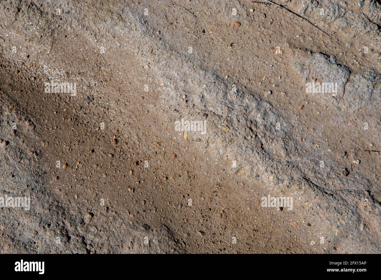 Textured background seen from above looking sandy, gravel stones and ...