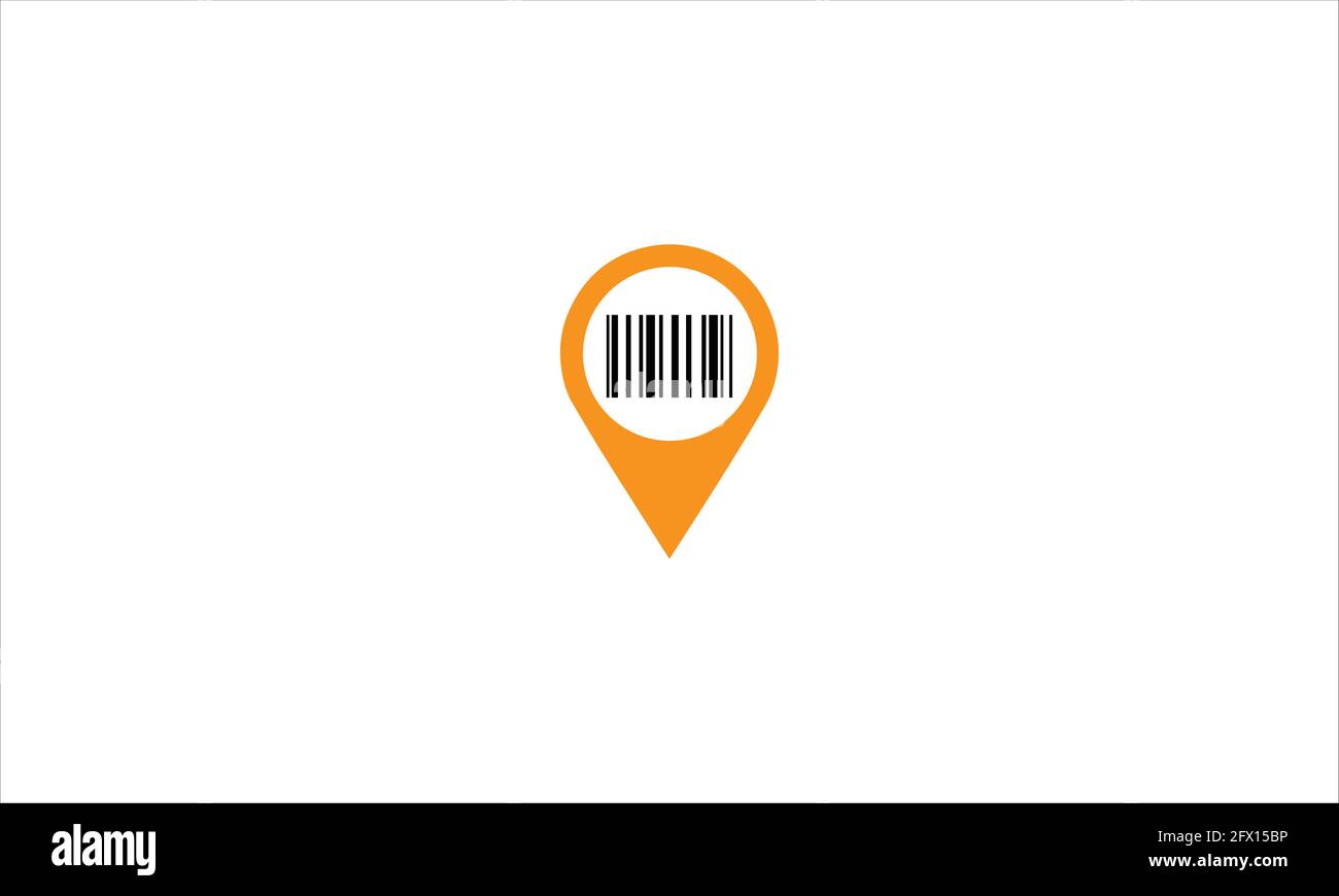 Barcode location marker pin place pointer position icon. Navigation ...