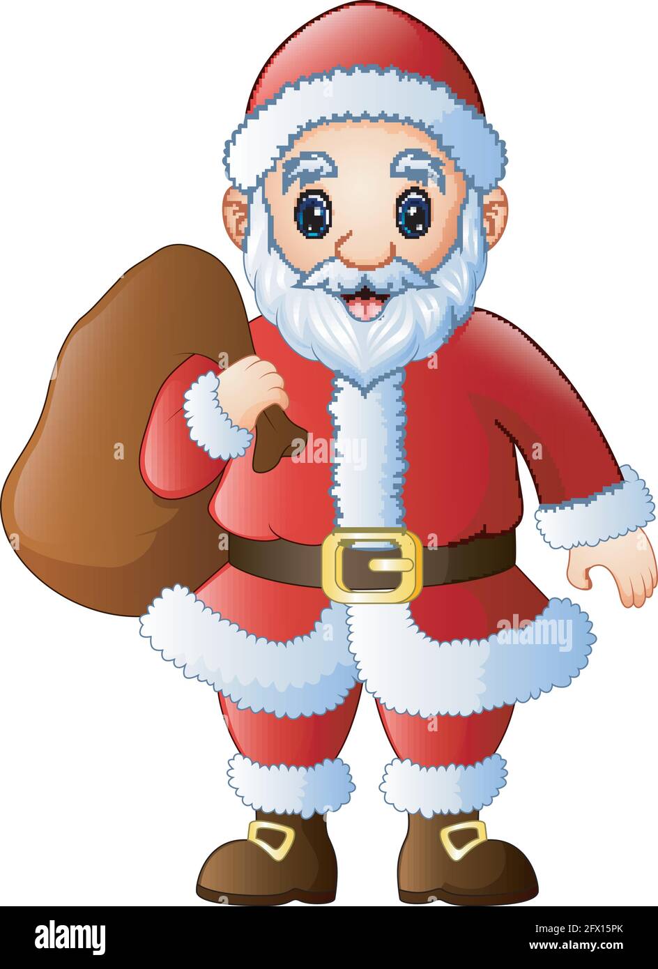 Cartoon santa claus carrying sack of gifts Stock Vector Image & Art - Alamy