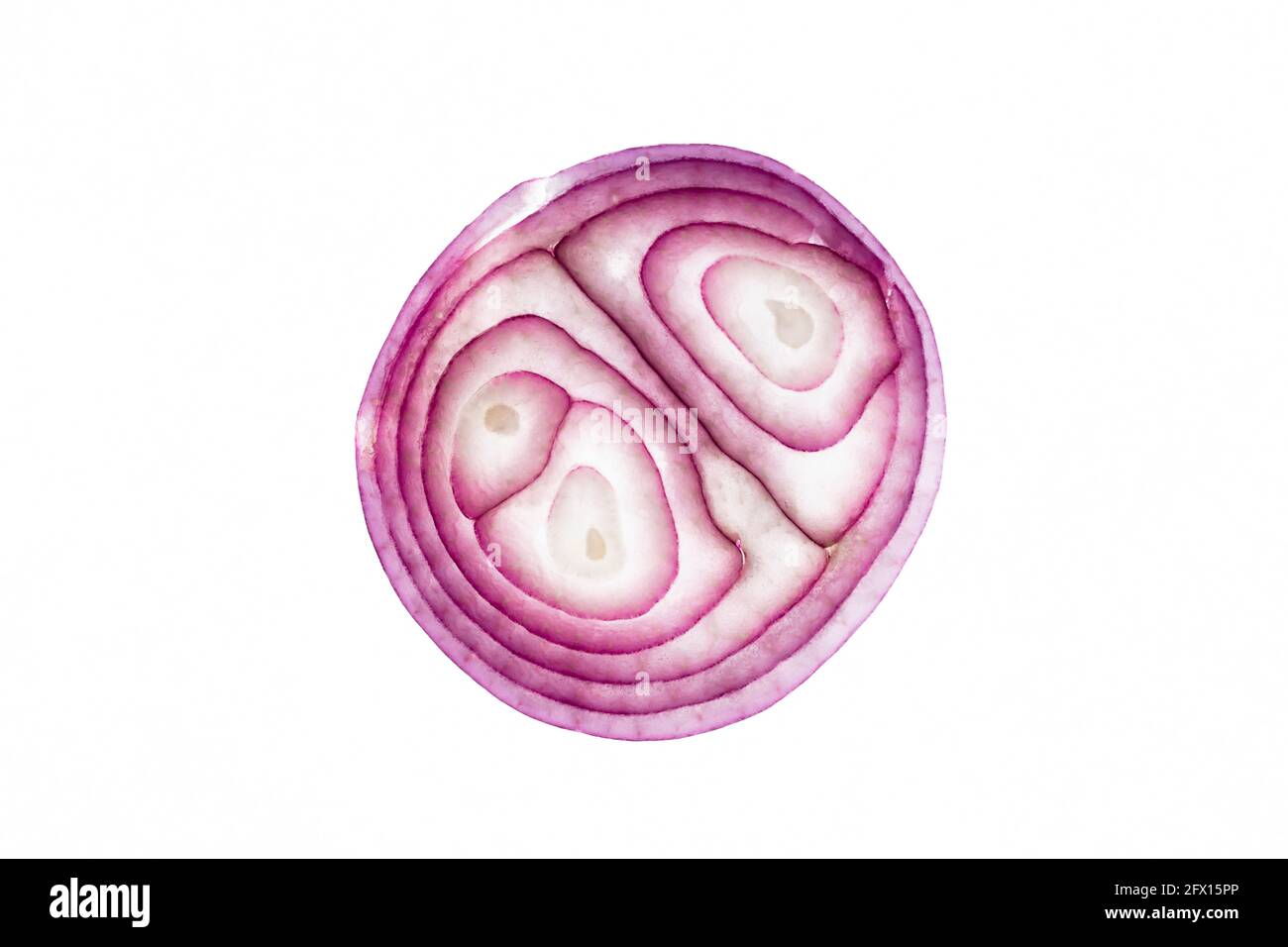 Close up slice of onion on isolated white background Stock Photo - Alamy