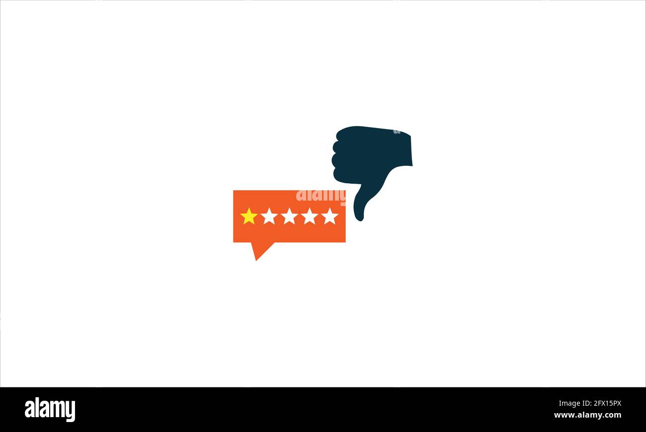 Bad Testimonial Icon Logo Design Element or negative five star feedback ...