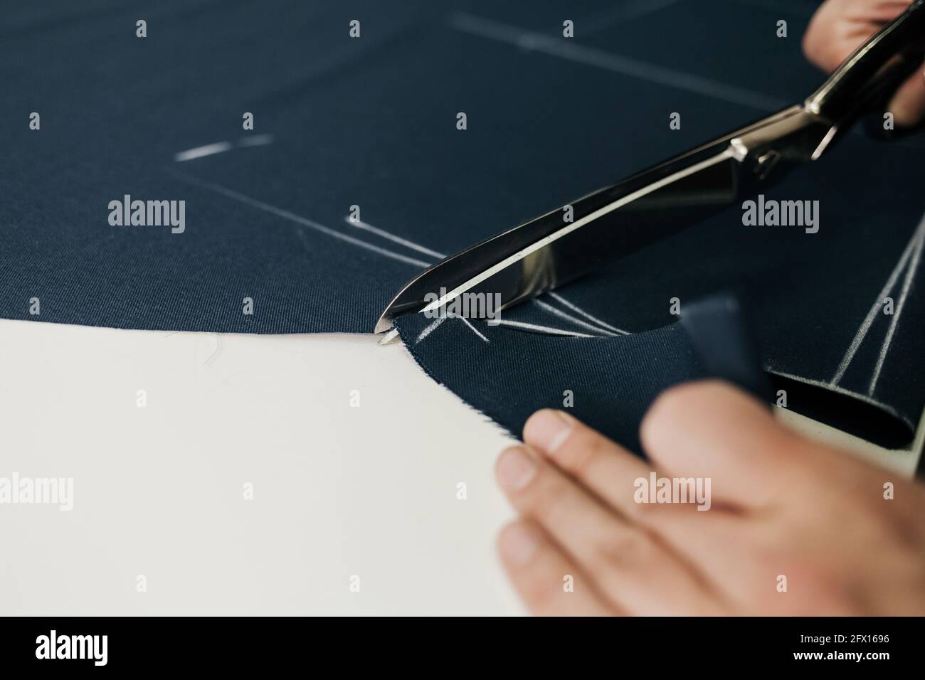 Hand dress making scissors cutting hi-res stock photography and images ...