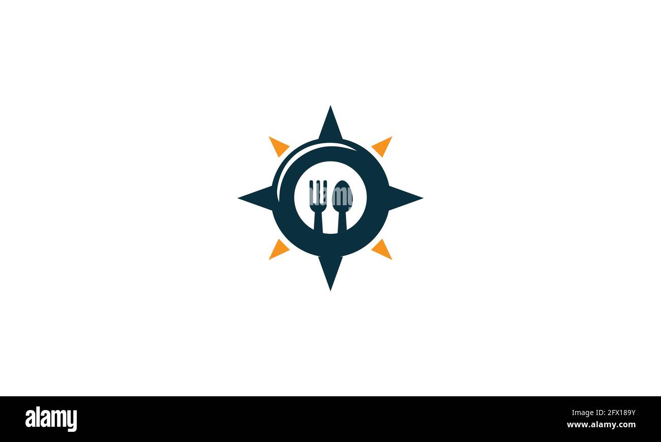 Travel Food Icon Logo Design Element. Compass food vector , restaurant ...