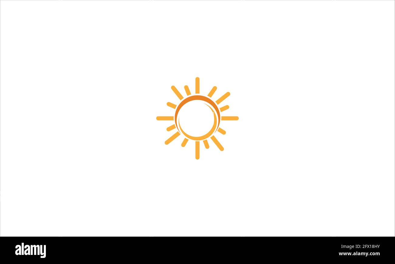 Sun icon or logo - vector yellow glossy sunshine symbol. Trendy summer ...