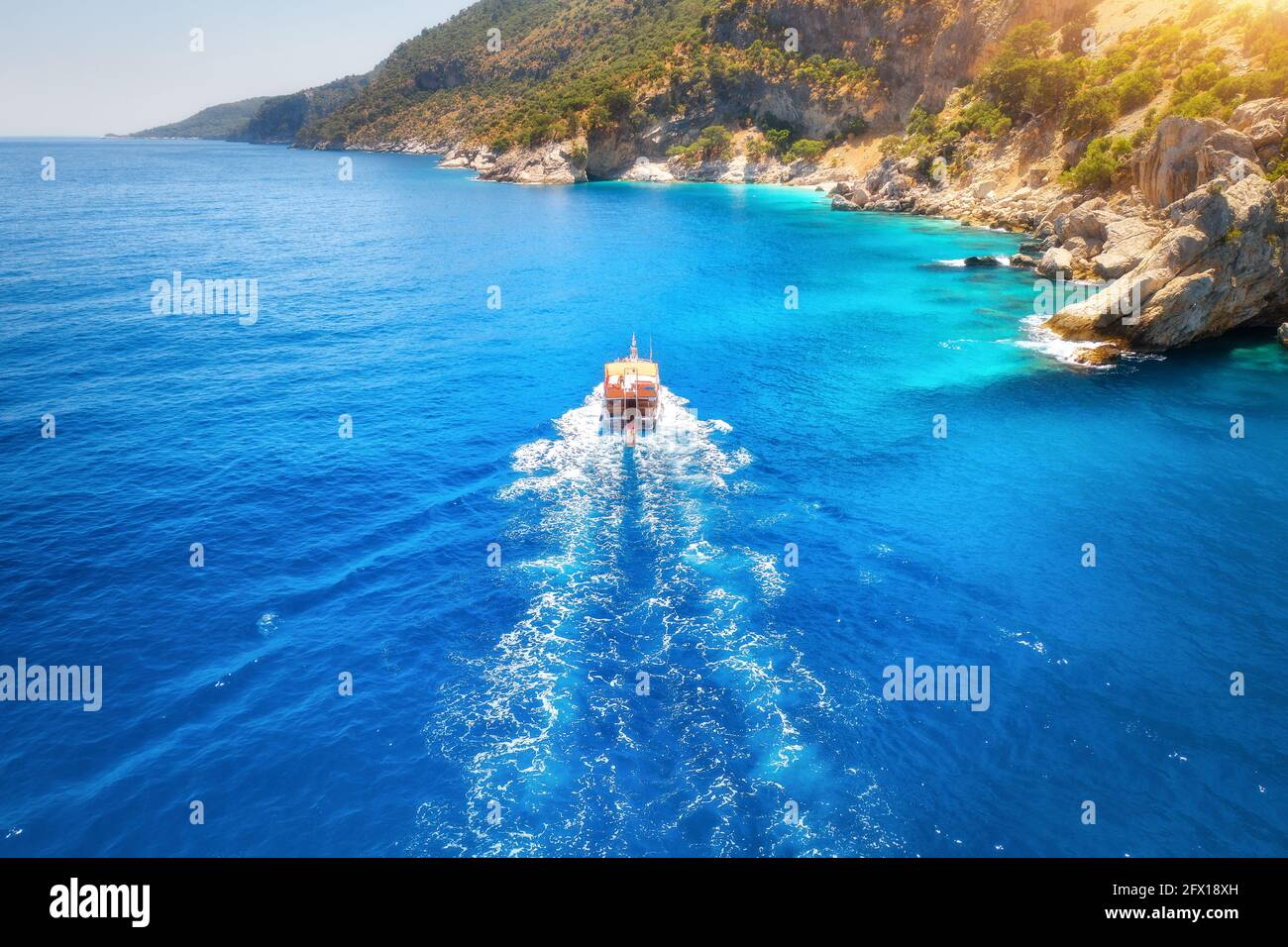 Sunrise boat drone hi-res stock photography and images - Alamy