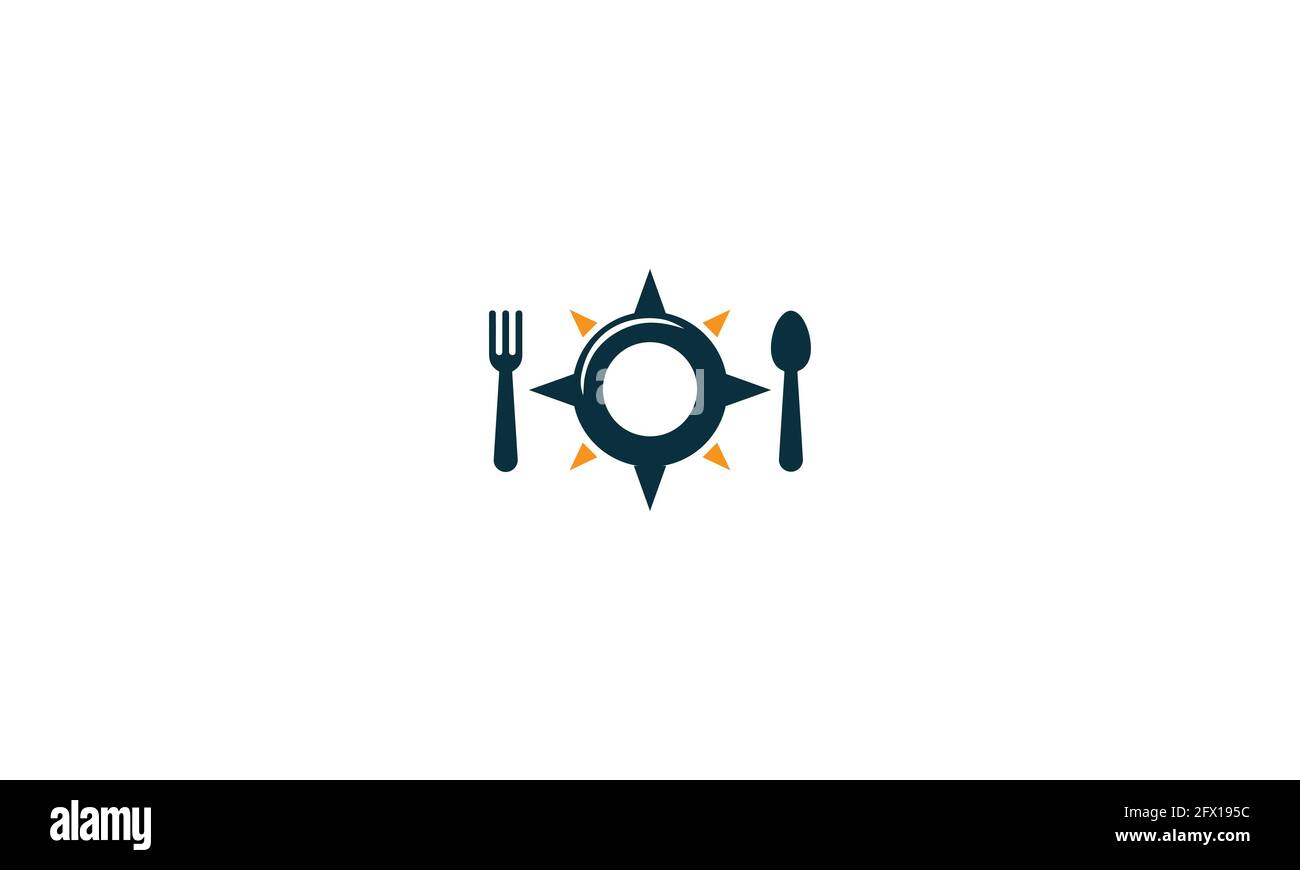 FOOD COMPASS LOGO DESIGN. Compass Fork Spoon food vector logo, icon ...