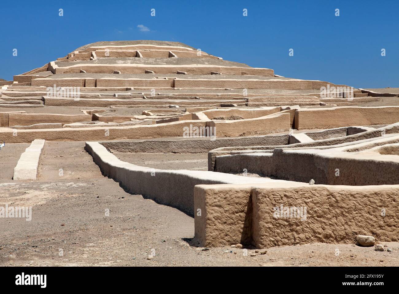 Nazca pyramid at Cahuachi archeological site in the Nazca desert of ...