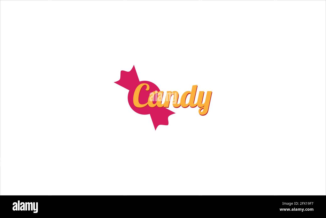 Candy typographic icon Logo. Colorful vector candies. Tasty candy icons ...