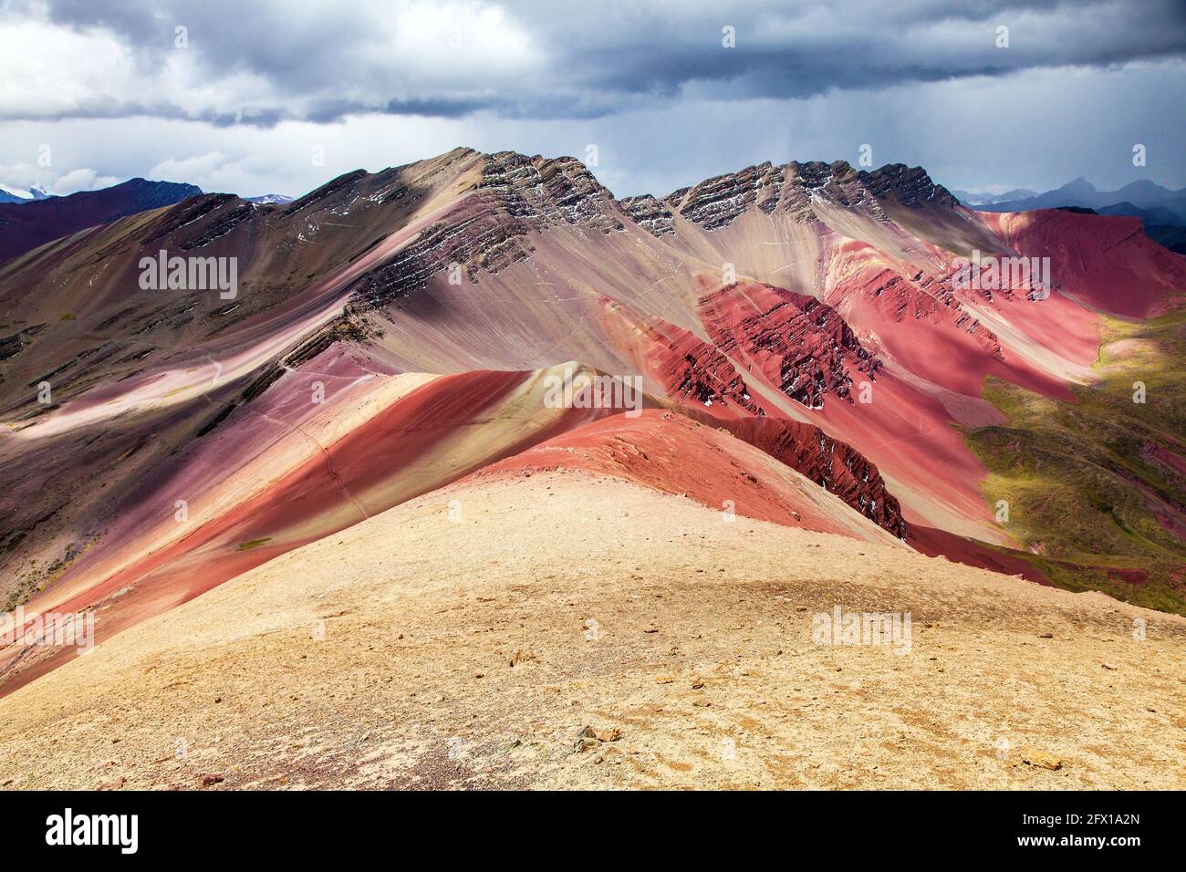 Rainbow mountains or Vinicunca Montana de Siete Colores, Cuzco region ...