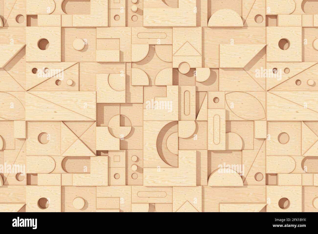 Abstract Wooden Geomerical Blocking Shapes Background extreme closeup ...